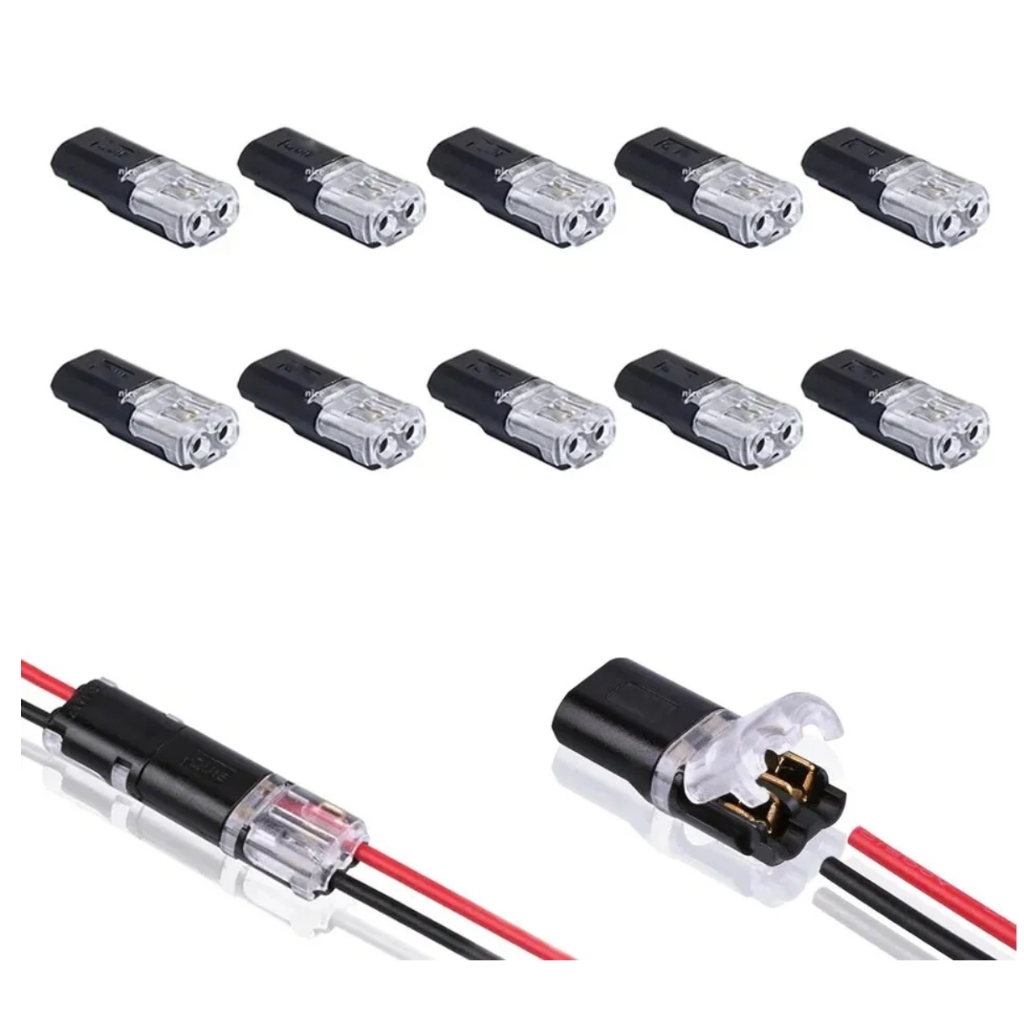 10pcs 2pin Pluggable Wire Connector Quick Splice Electrical Cable Crimp ...