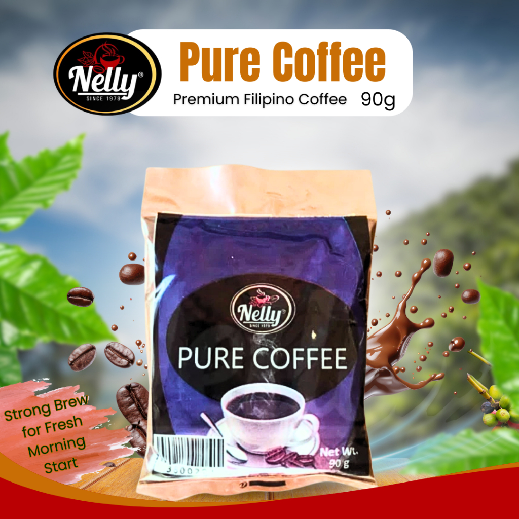 NellyOriginal Pure Coffee 90g, Premium Filipino Coffee, Strong Brew for ...