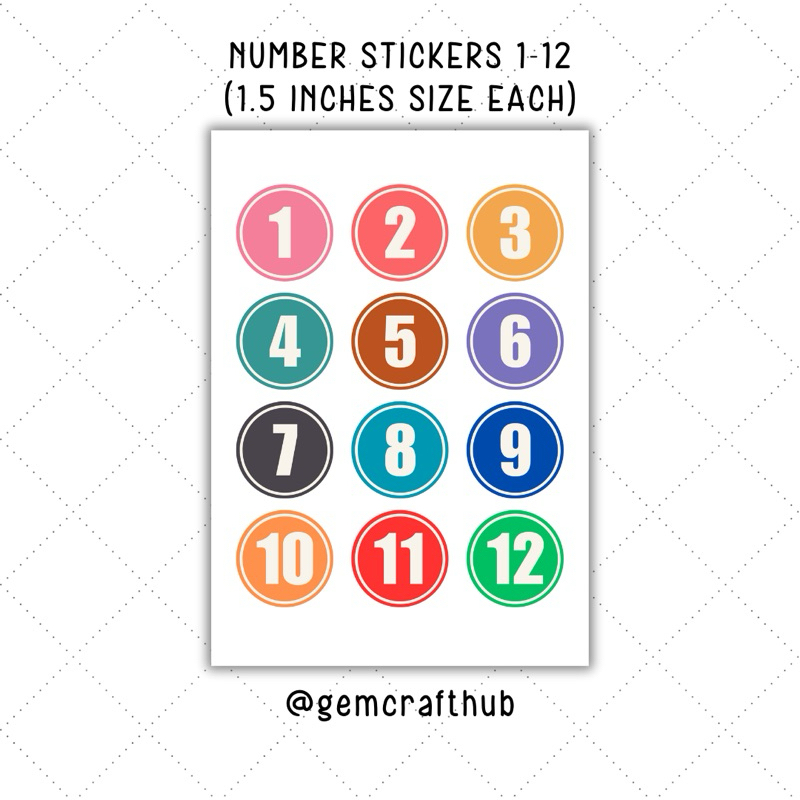 GEM Number Sticker for Notebook Back to School Sticker | Shopee Philippines