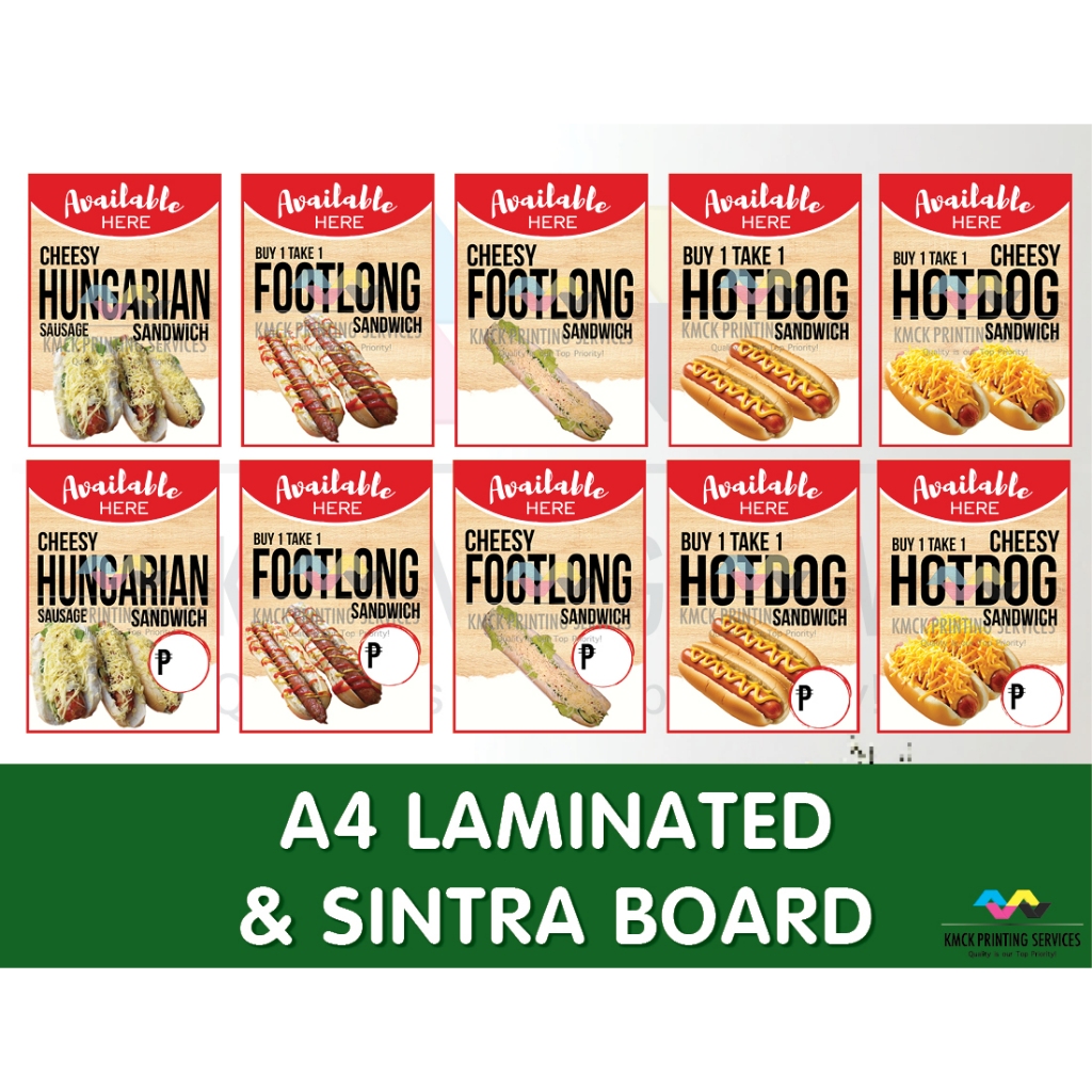 Food Signages Cheesy Hungarian, Buy 1 Take 1 Footlong, Buy 1 Take 1 ...