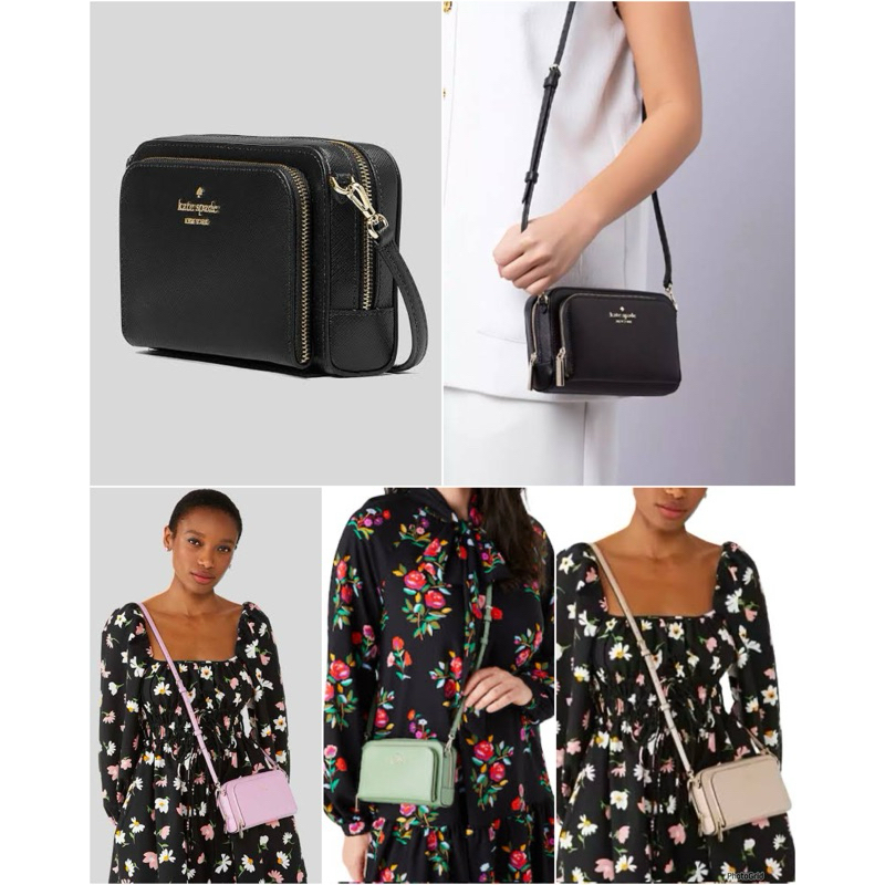 SALE! ️ KS Staci Dual Zip-Around Crossbody Small Bag black brown green ...