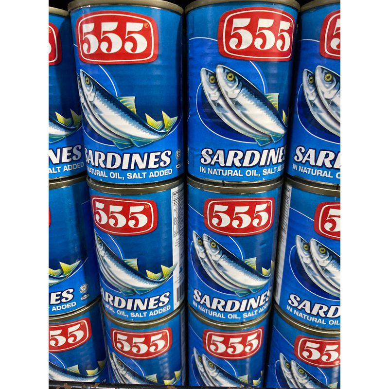555 sardines in natural oil, salt added 155grams | Shopee Philippines