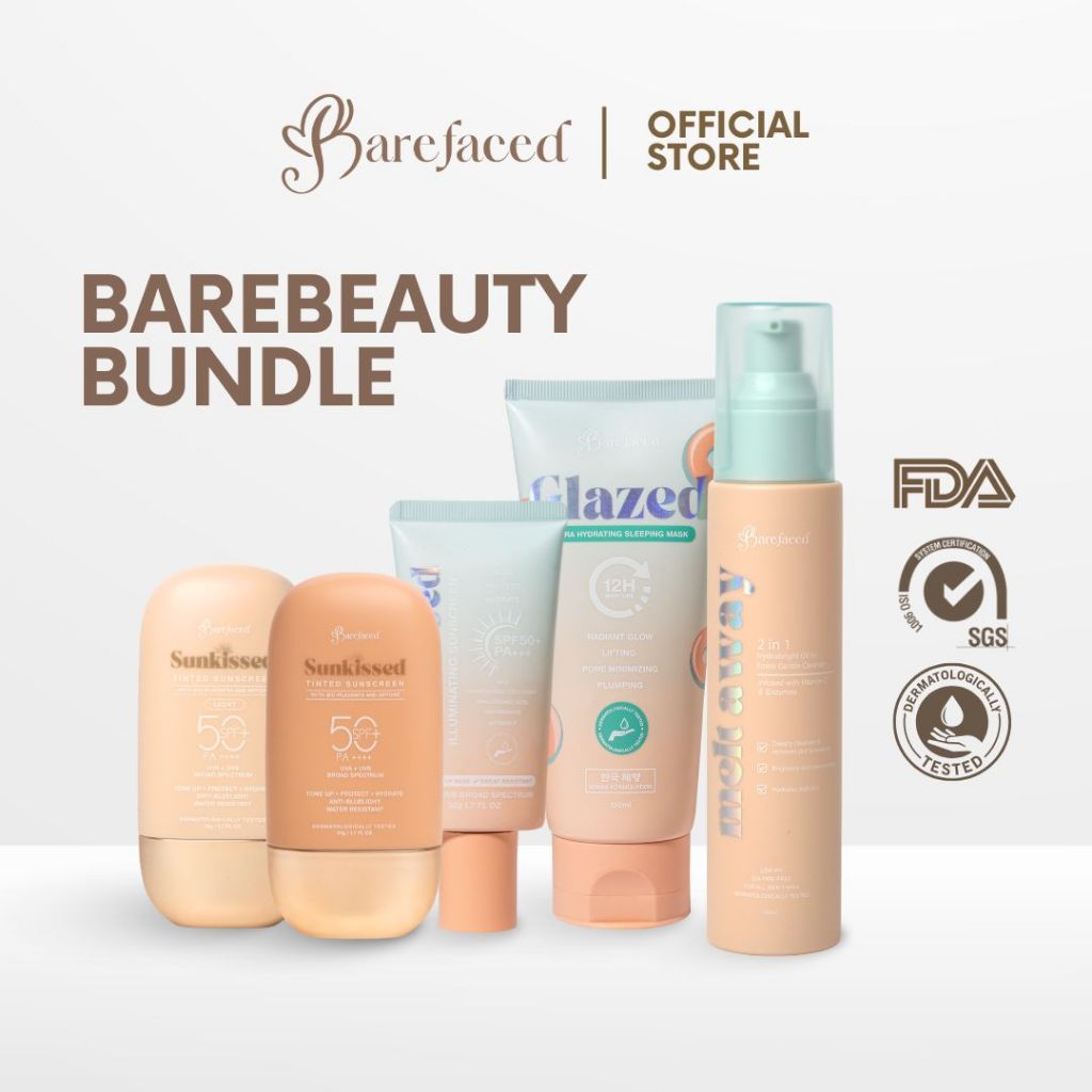 Barefaced Barebeauty Bundle (2 sunscreens, 1 moisturizer + 1 Cleanser ...