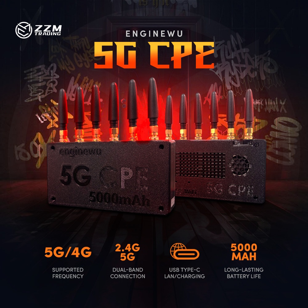Enginewu 5G CPE - 5G Router, 2.3 Gbps, 5000mAh, 160g, Dual-Band WiFi - ZZM Trading | Shopee ...