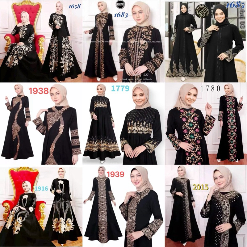 1658/1779/1780 A.M Floral & Polka Muslim Design Plus size Dress (FIT TO ...