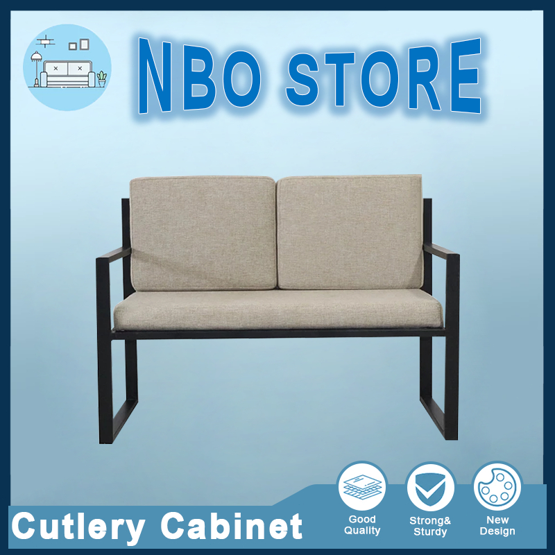 （COD) Soft backed bench, metal frame bench, barber shop lounge chair ...