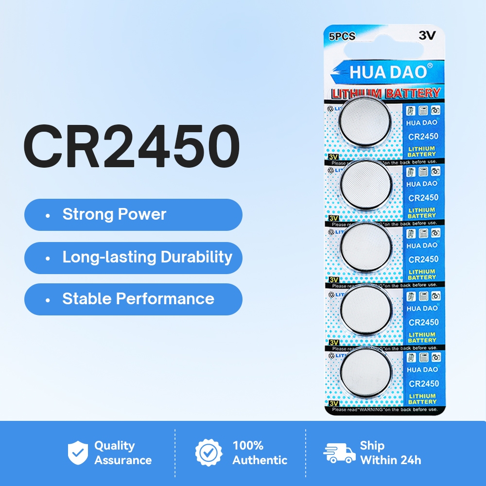 CR2450 Battery 3V CR 2450 CR-2450 Coin Button Cell Batteries 3 Volts ...