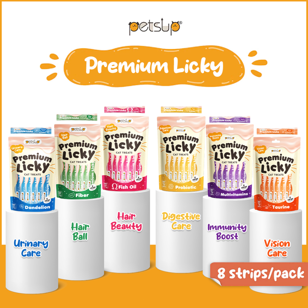 Petsup Cat Treats Fish Oil Hairball Premium Licky Urinary Care Soft Cat ...