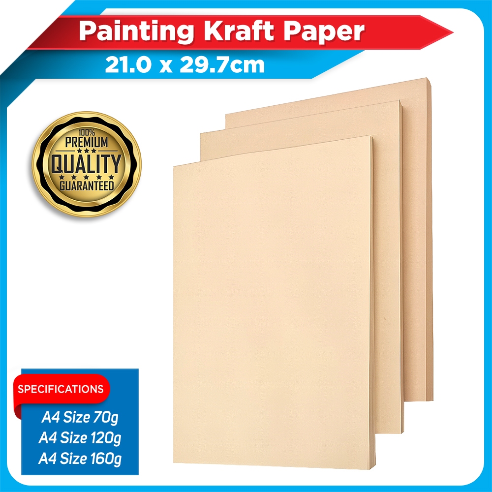 A4 Painting Kraft Paper 100pcs 70g | 120g | 160g | Shopee Philippines