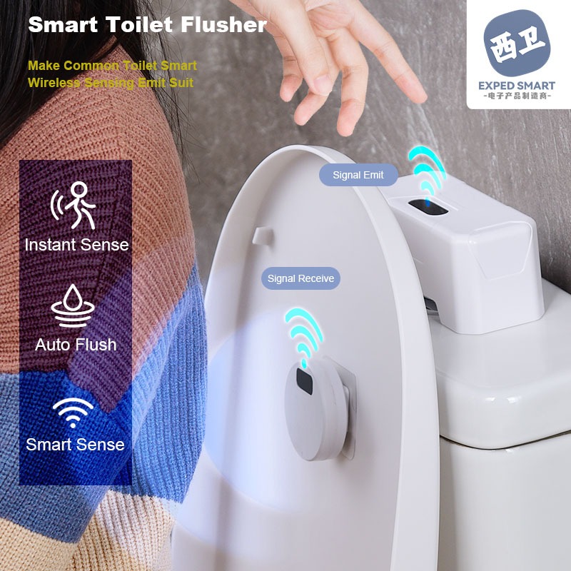 Automatic Toilet Flush Button Touchless Toilet Flusher External ...