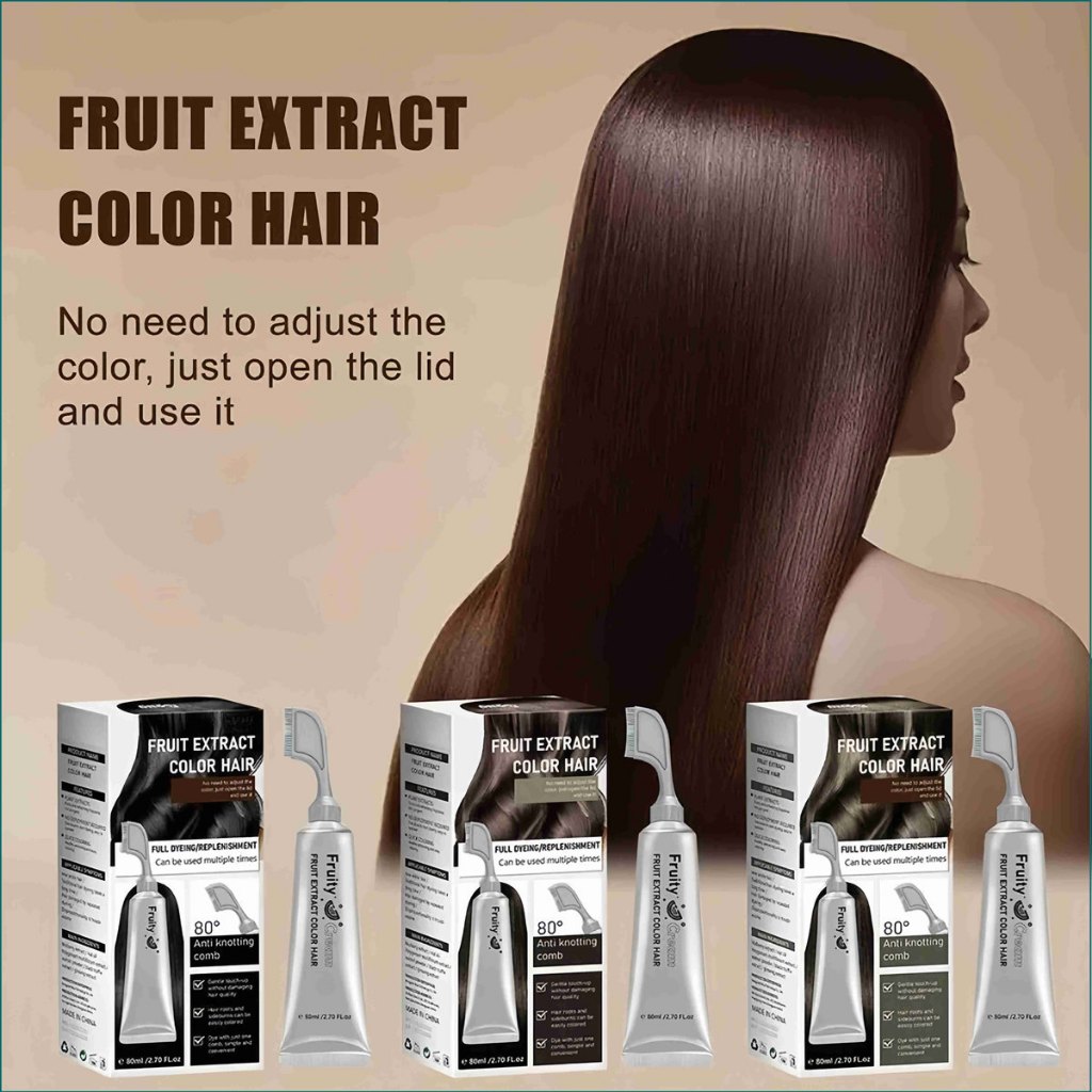 【COD】Fruit Hair Dye Hair dye with comb Natural plant extract hair dye ...
