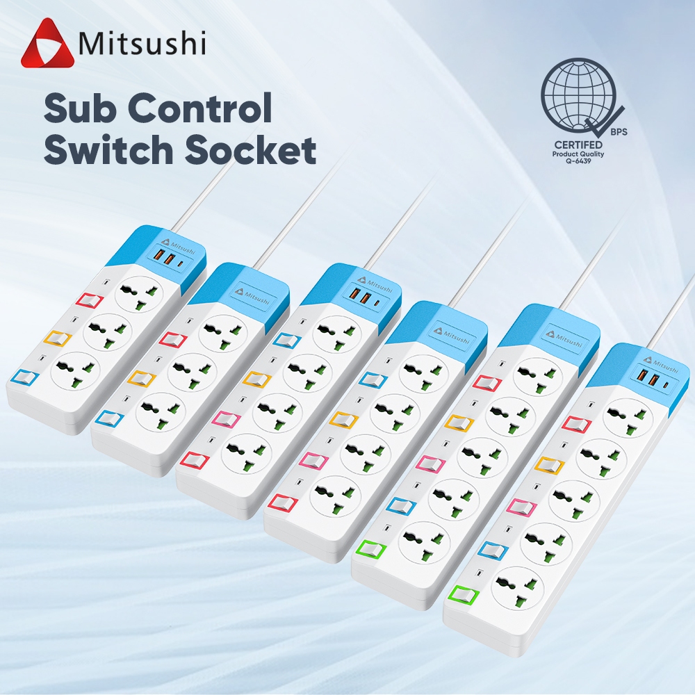Mitsushi Flat plug power board, wall mounted, desktop charging station ...
