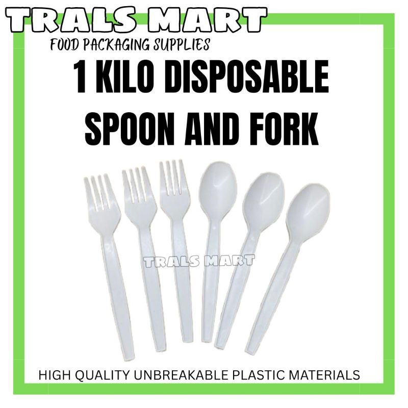 1 Kilo Disposable Spoon and Fork Unbreakable - Trals Mart | Shopee ...