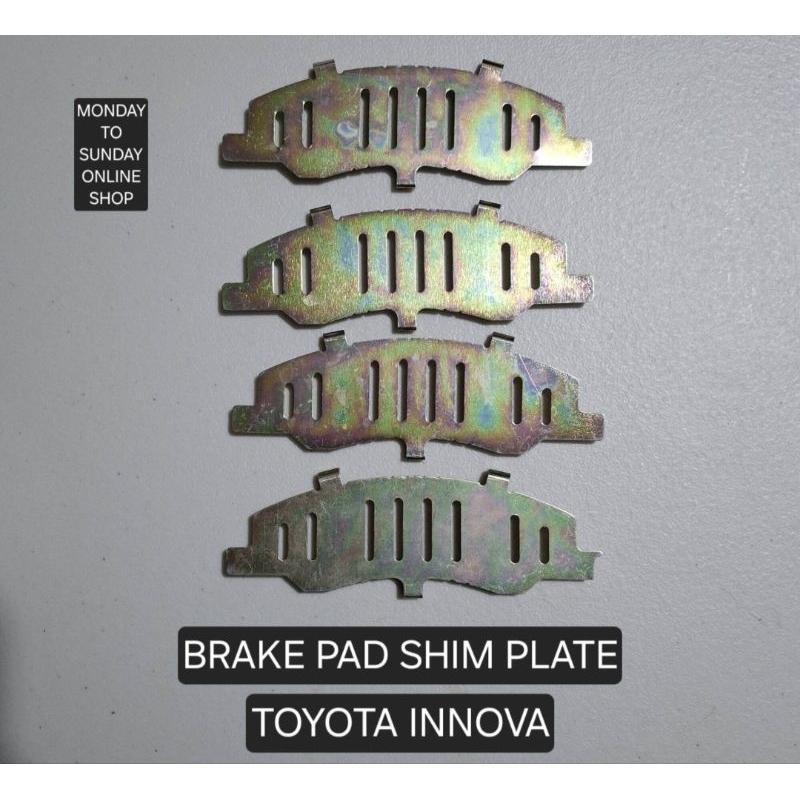 4 Pieces Brake Pad Shim Plate for Toyota Innova (2004-2015) | Shopee ...