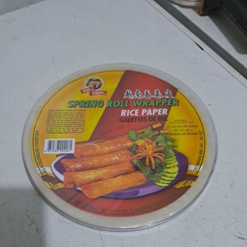 Fat & Thin spring Roll Wrapper Rice Paper 250g | Shopee Philippines