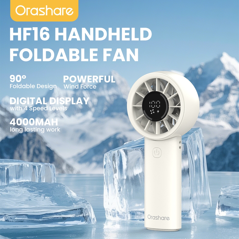 Orashare HF16 Handheld Foldable Fan Portable 4000mAh 8H USB ...