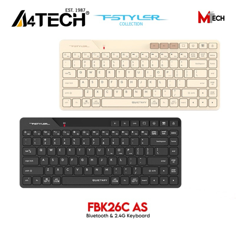A4TECH FSTYLER FBK26C AS Bluetooth & 2.4G Wireless Rechargeable ...