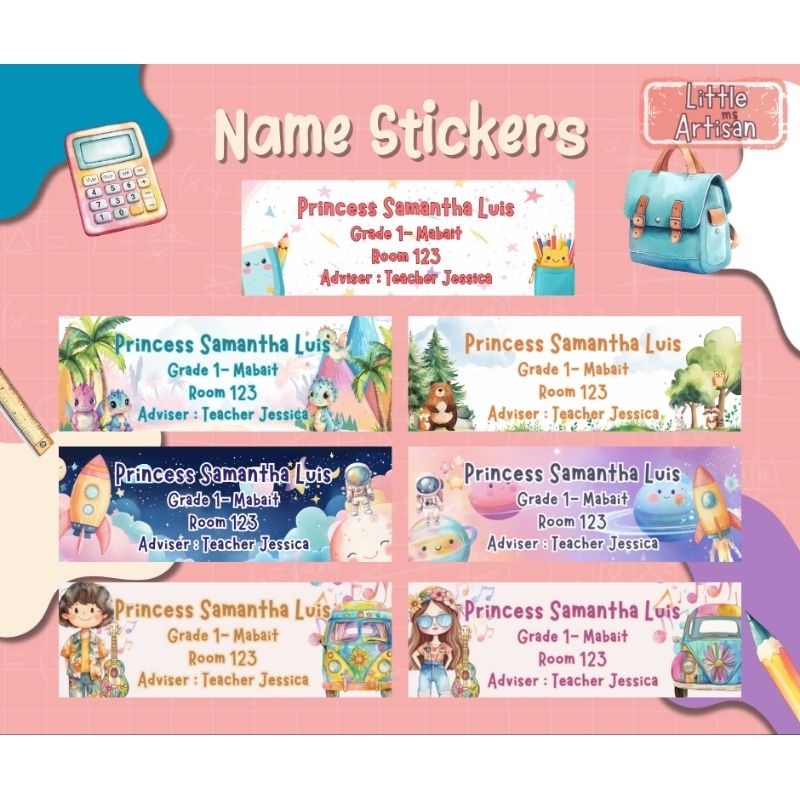 Back to School - Name & Subject Sticker set (8pcs stickers) | Shopee ...