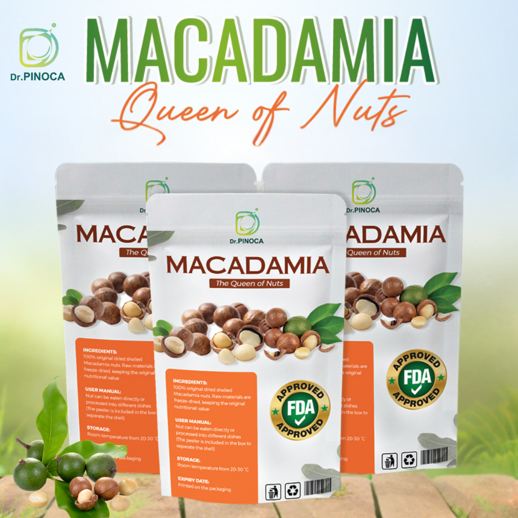 Dr Pinoca Macadamia Nuts Ready For Eat Macadamia Nuts Organic Rich Nutrition Glunten Free 180g ...