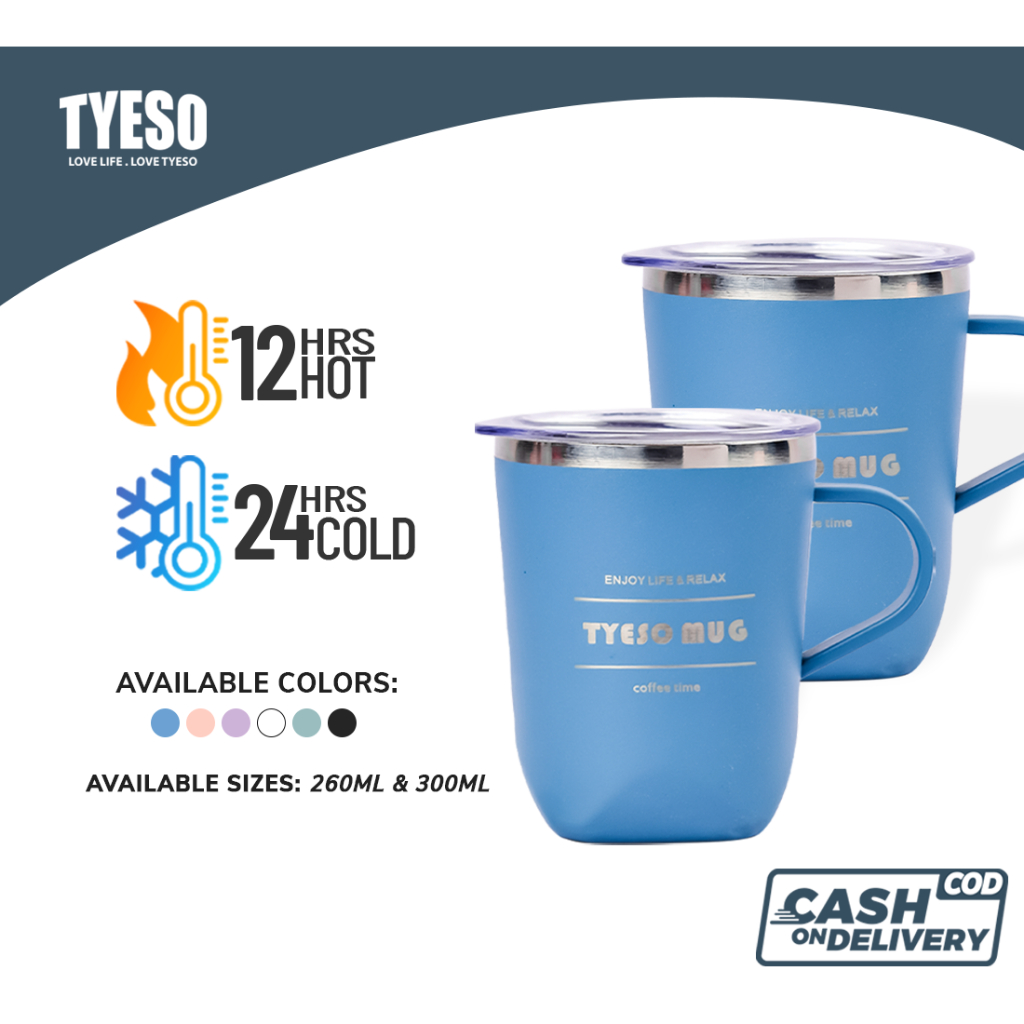 Tyeso 260ml/300ml Coffee Mug with Lid Vacuum Insulated Tumbler ...