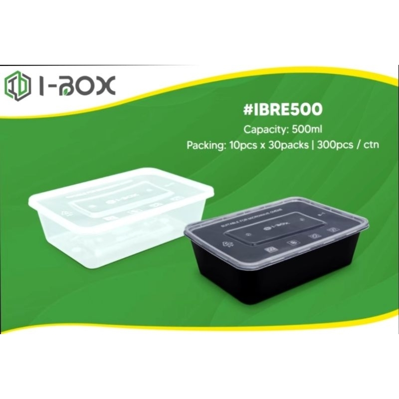 (Clear , Black) RE500 Microwavable Disposable Plastic Food Container ...