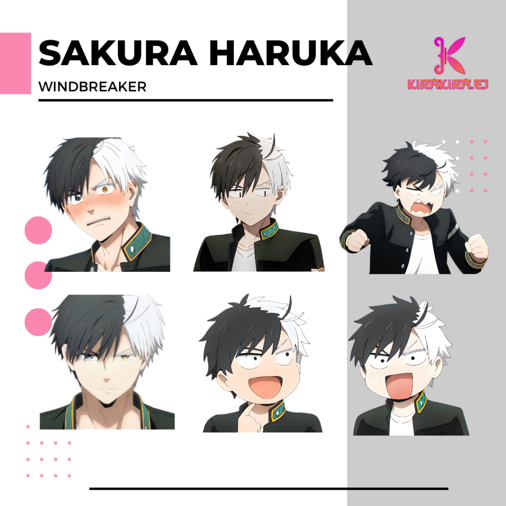 STICKER Sakura Haruka Windbreaker Waterproof Vinyl Anime Sticker ...