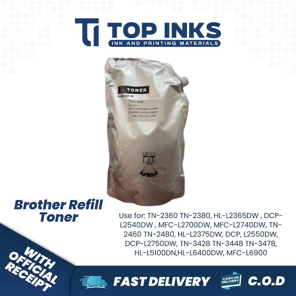 Top Inks Toner Powder Refill for Brother toner 1kg for DCP L2540 ...