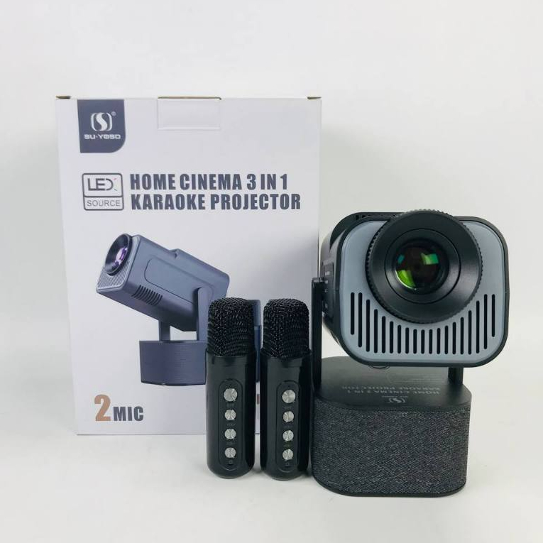 Home Cinema 3 in 1 Karaoke Projector With 2pcs Mini Microphone | Shopee ...