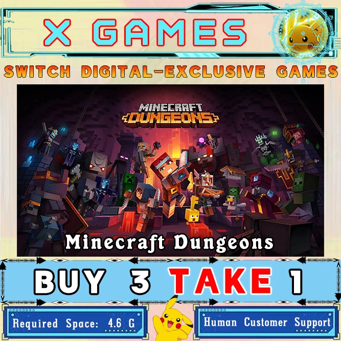 Minecraft Dungeons Nintendo Switch Digital Game （BUY 3 TAKE 1) | Shopee ...