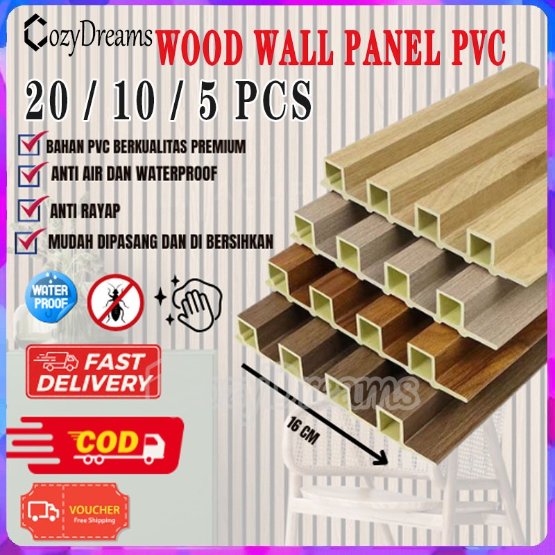 WPC Wood Panel Fluted Wall Panel Sticker Waterproof Grille Design ...
