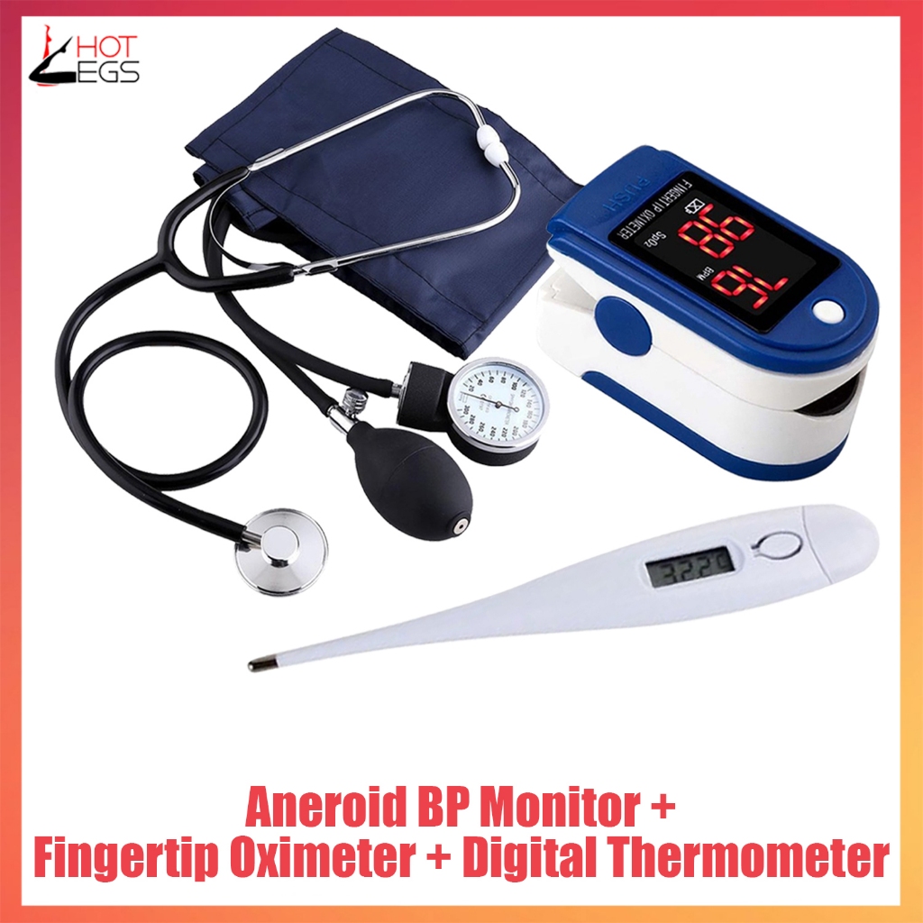 3IN1 Aneroid BP Monitor + Fingertip Oximeter + Digital Thermometer ...