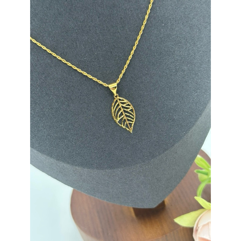 BAY LEAF ROPE NECKLACE 18k REAL GOLD SAUDI GOLD | Shopee Philippines