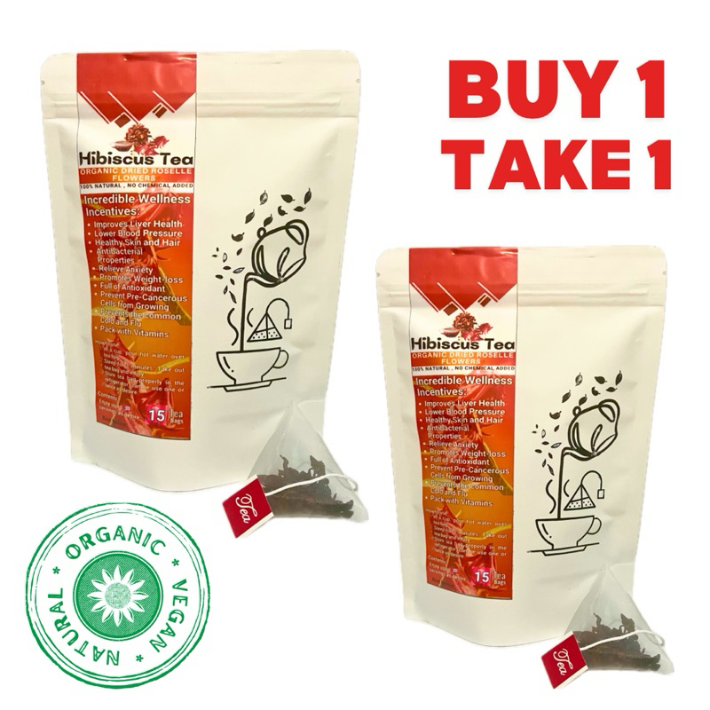 Organic Dried Hibiscus / Roselle Flower in Pyramid Teabags Trial Pack | Shopee Philippines