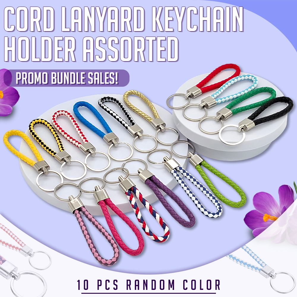10pcs Assorted Colorful Cord Keychain Holder (Random Color) | Shopee ...