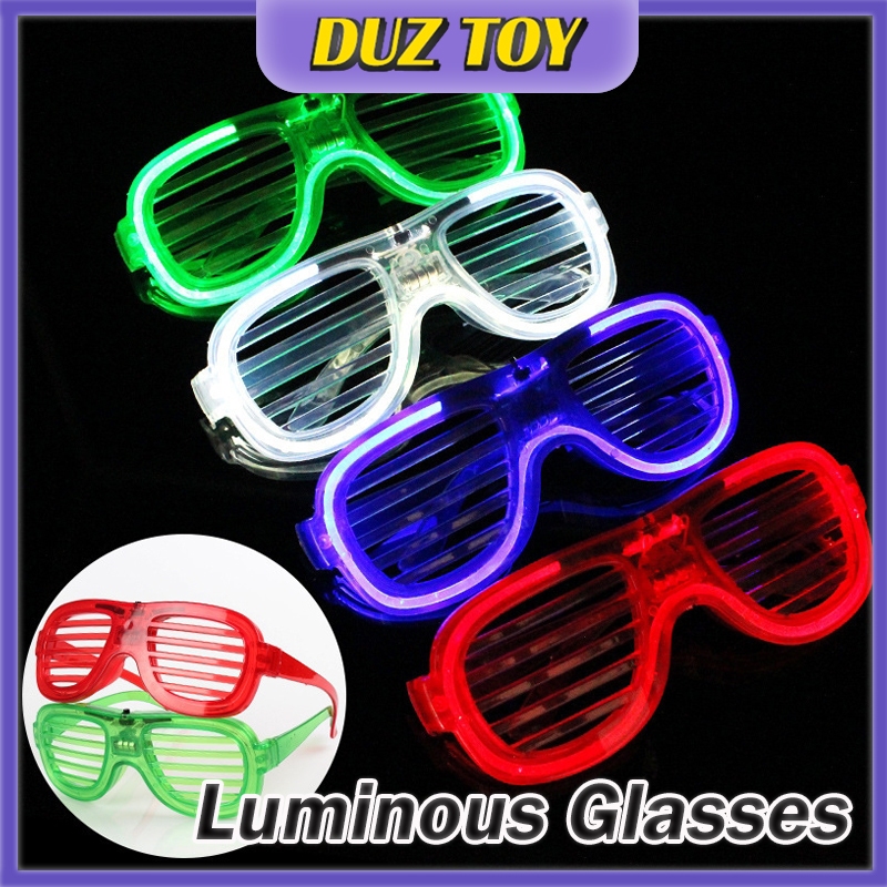 【DUZ】LED Glasses Creative Fun Fluorescent Glow Light Up Glasses Props ...