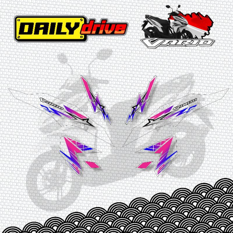 HONDA CLICK 125 V3 STAR DECAL DESIGN TRANSPARENT FOR WHITE COVER ONLY ...