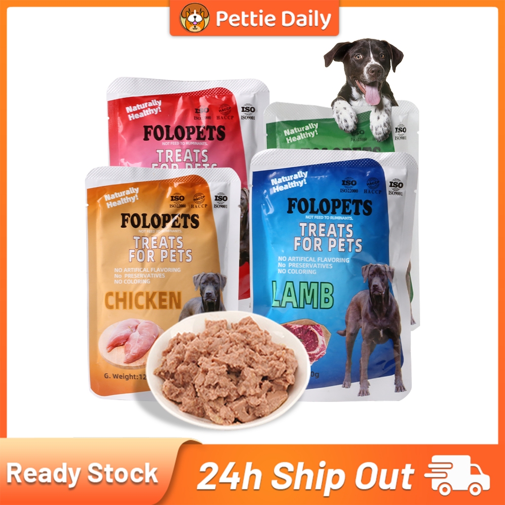 FOLOPETS Dog Food Pouch 120g Fresh Natural Organic Wet Dog Food For All ...