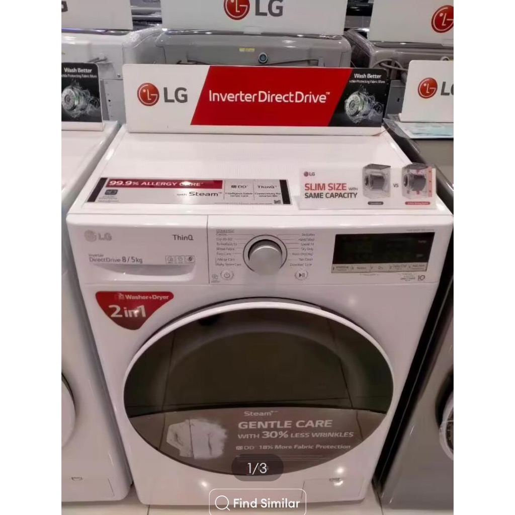 LG FRONT LOAD WASHER & DRYER INVERTER DIRECT DRIVE WASHING MACHINE ...