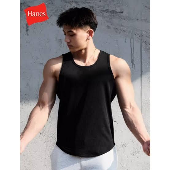 3 pcs HANES Tagless Tanks Black Color 100% COTTON | Shopee Philippines