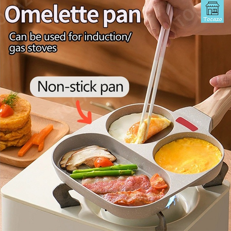 2 In 1 Egg Pan Non-Stick Pancake Pan Multi-Function Egg Pan Hamburger ...