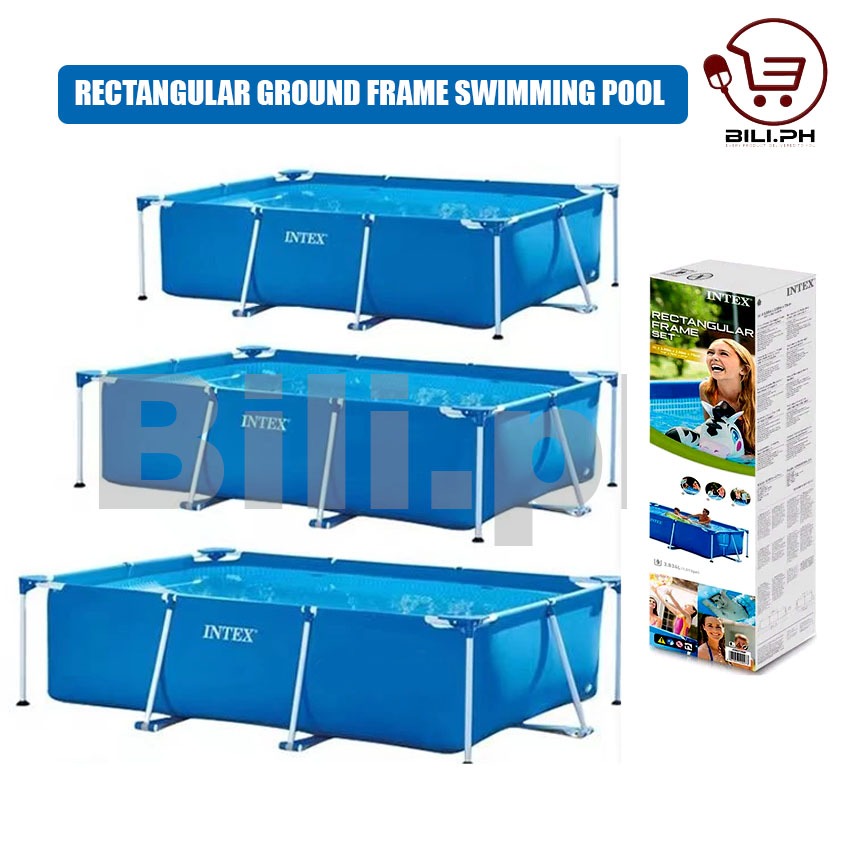 Intex Rectangular Steel Frame Swimming Pool for Family | Shopee Philippines