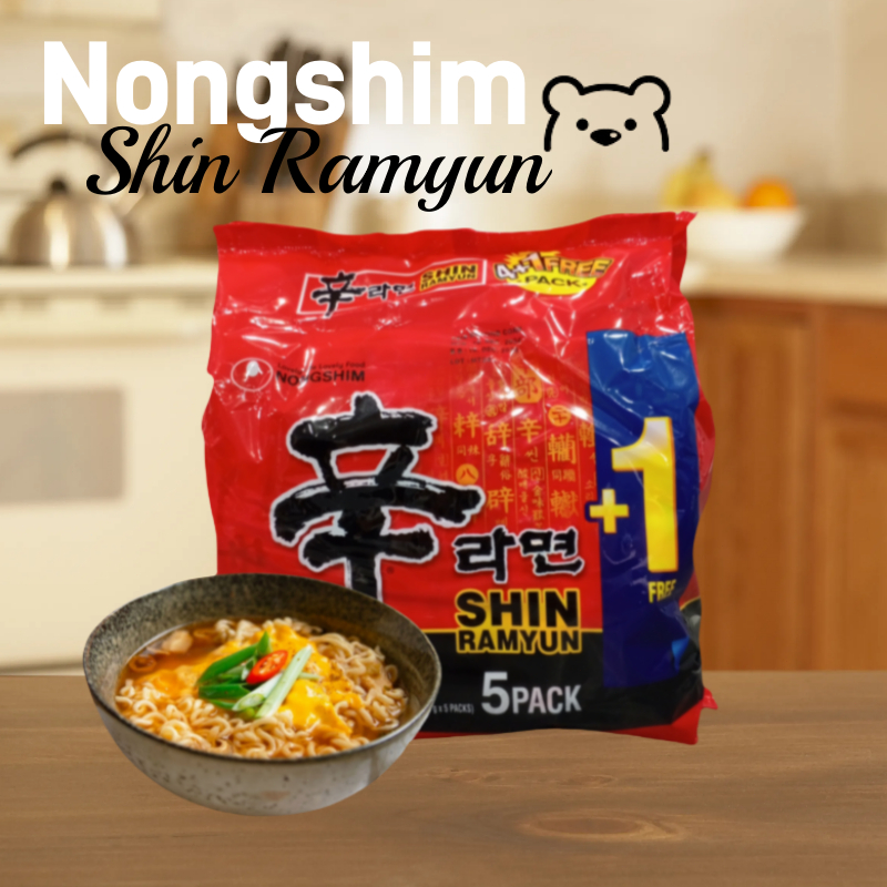 Nongshim Shin Ramyun/Ramen -120g x 5pcs -Spicy Ramen noodle soup ...