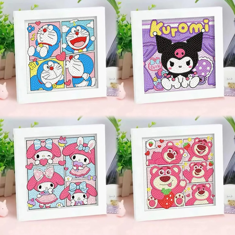 Sanrio Diamond Painting 18*18cm DIY Cartoon Puzzle Photo Frame Set Home ...