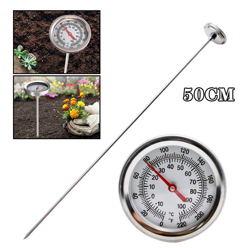 20 Inch Compost Thermometer Stainless Steel Soil Temperature Tester ...