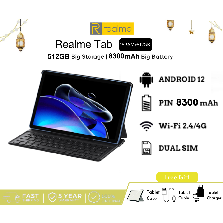 REALME 4G Tablet 11"inch Big Capacity 16GB+512GB Dual sim4K Display ...