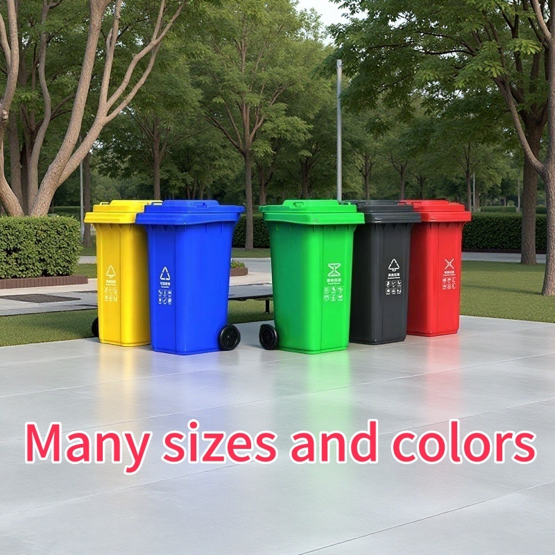 100L/120L/240L Wheeled trash cans, outdoor large trash cans with covers ...