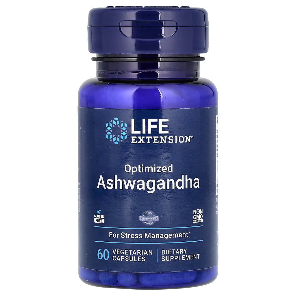 Life Extension, Optimized Ashwagandha, 125 mg, 60 Vegetarian Capsules ...