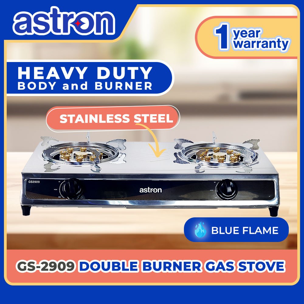Astron GS2909 Double Burner Gas Stove - Blue Flame | Heavy Duty ...