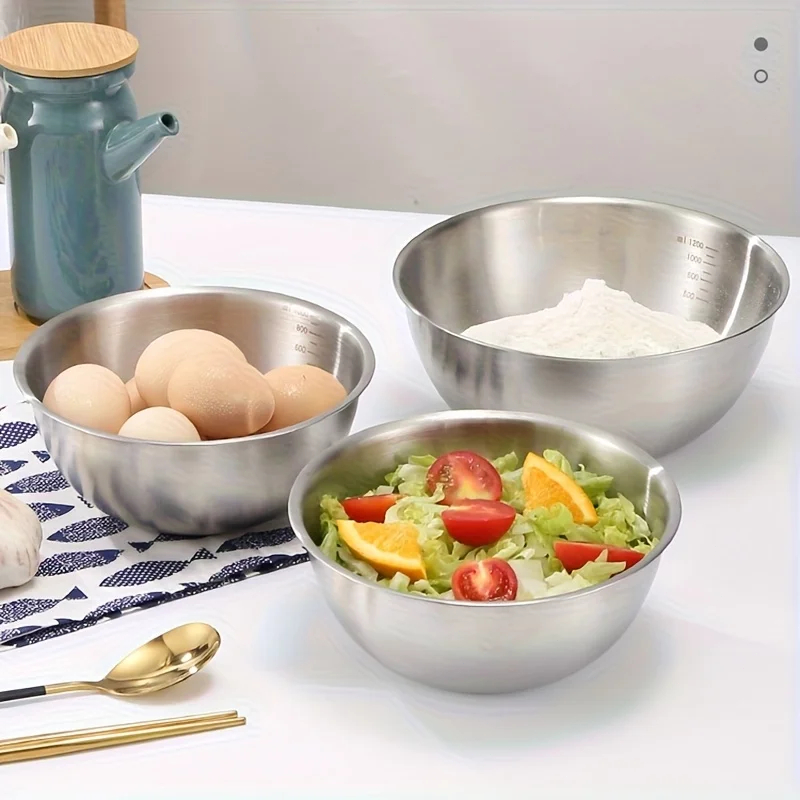 Stainless Steel Bowl Thickened Mixing Bowl Kitchen Cooking Bowl for ...