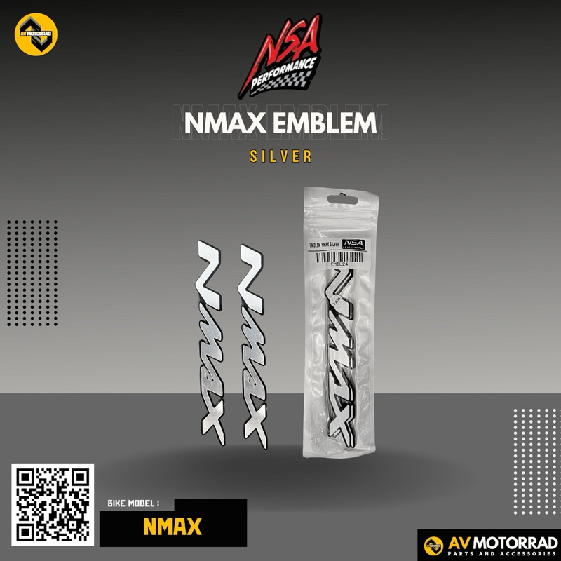 NSA Performance Yamaha Nmax V1 & V2 Emblem Normal/Japanese Silver ...